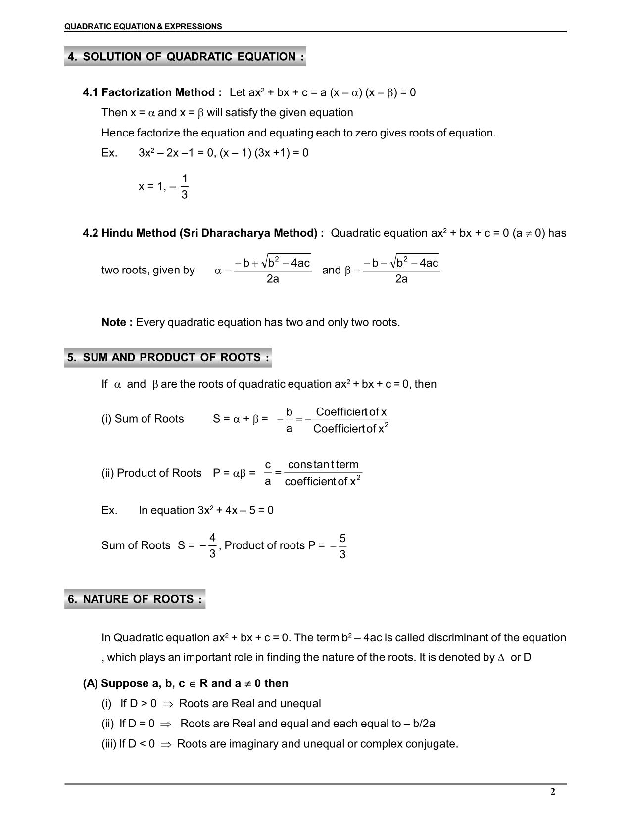 Quadratic Expression Important Questions IIT JEE ESaral Quadratic Expression Important Questions IIT JEE ESaral