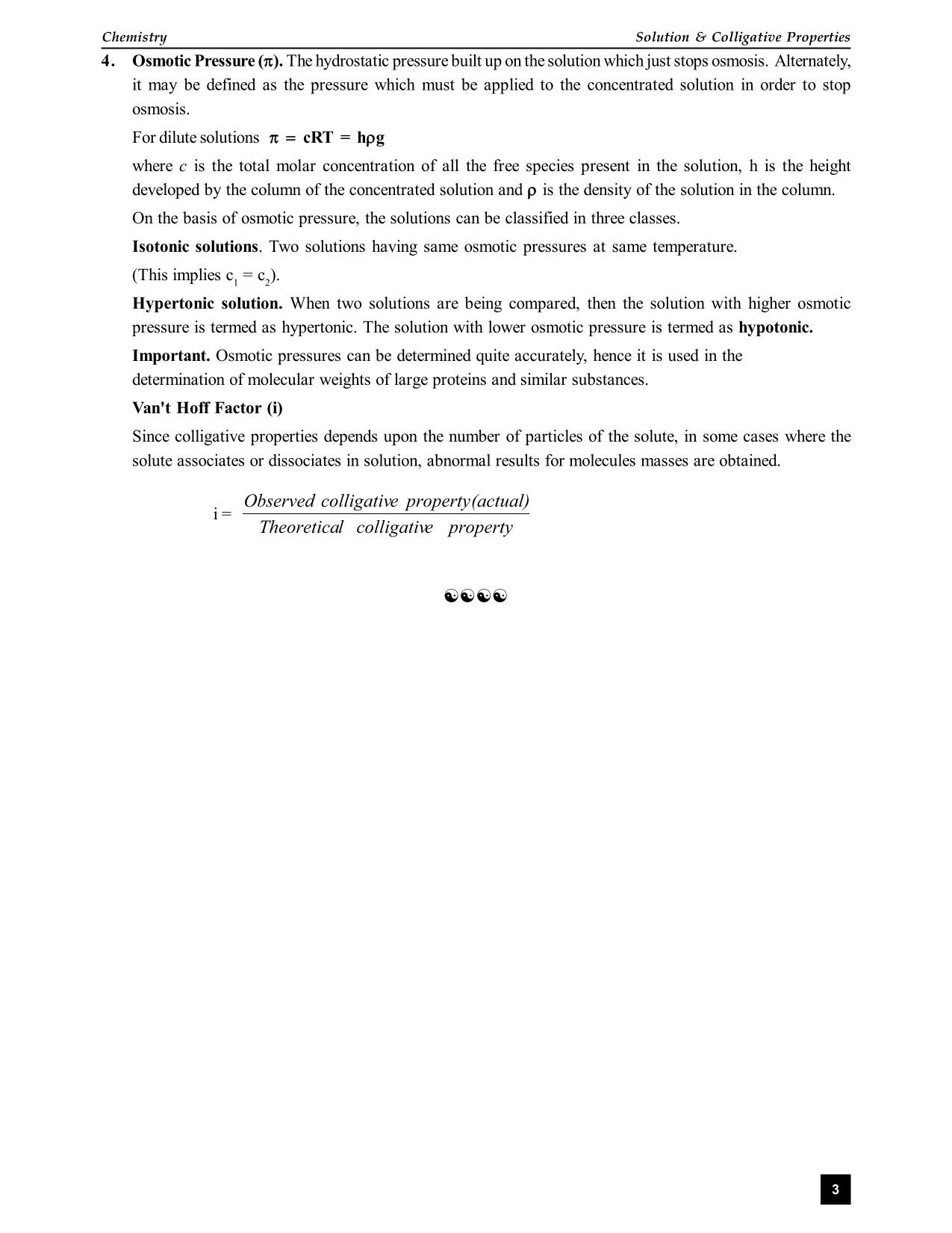 Solutions Short Notes For Class 12 IIT JEE NEET