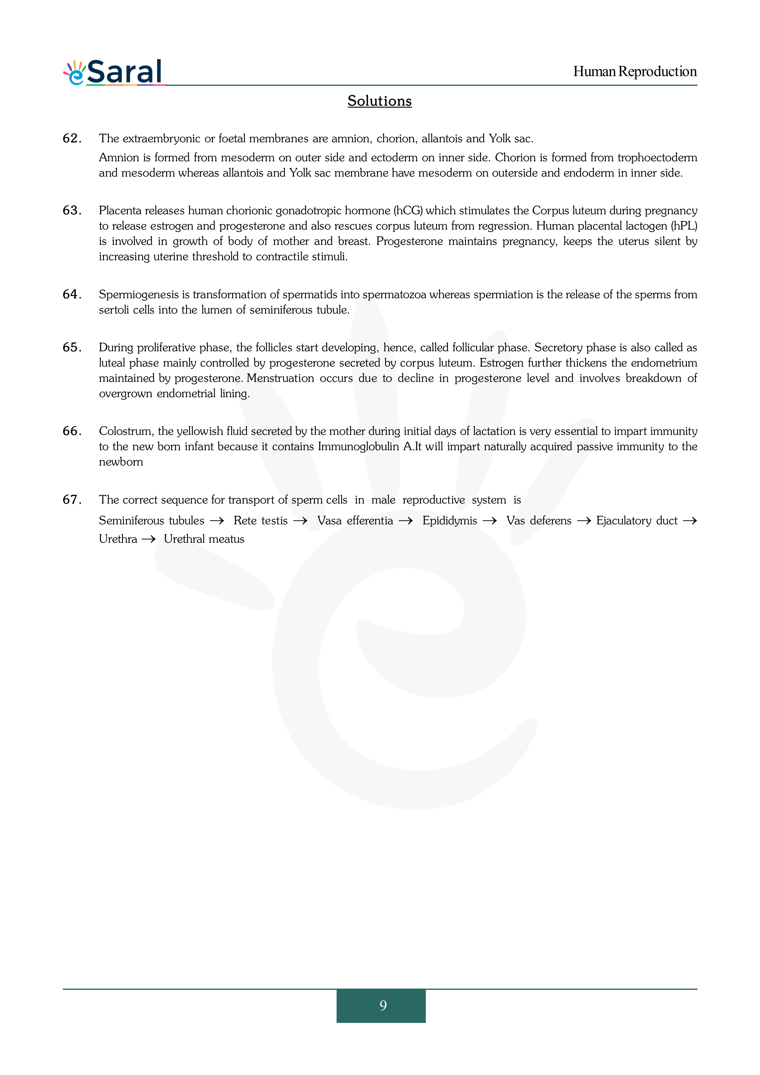 Human Reproduction - NEET Previous Year Questions with Complete Solutions
