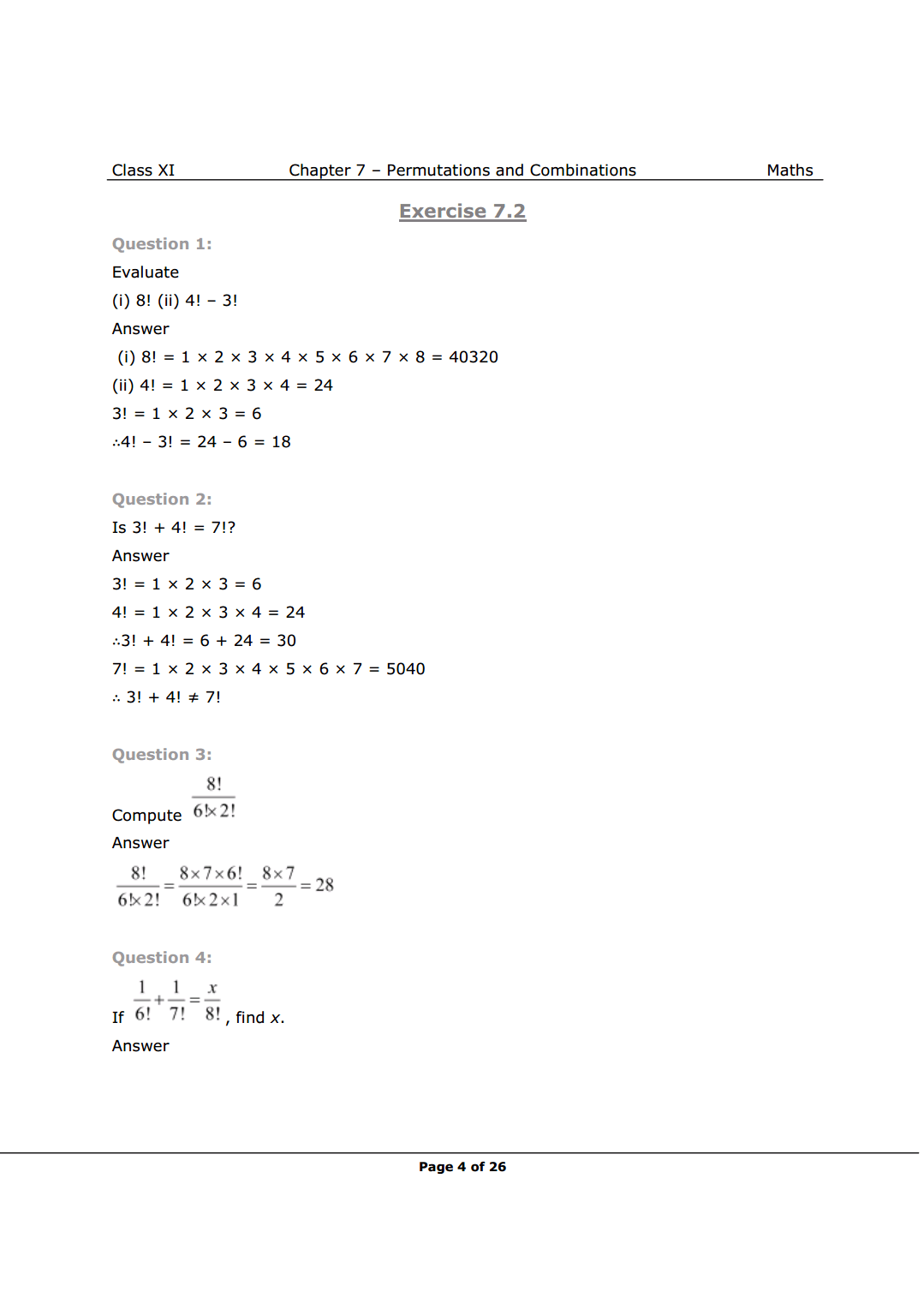 NCERT Class 11 Maths Chapter 7 Exercise 7 2 Solutions