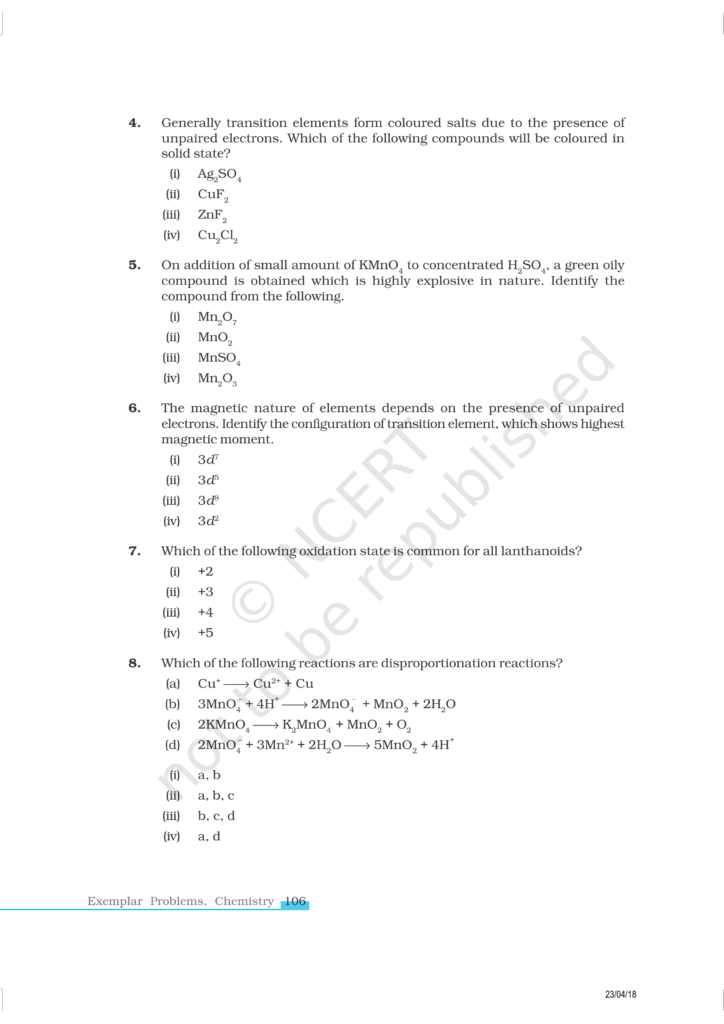 NCERT Exemplar Class 12 Chemistry Chapter 8 - eSaral