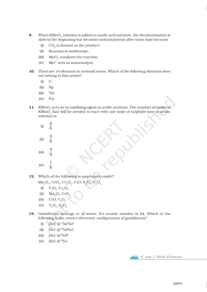 NCERT Exemplar Class 12 Chemistry Chapter 8 - eSaral