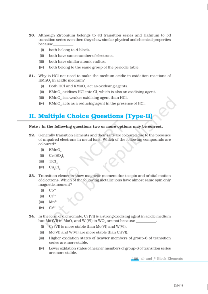NCERT Exemplar Class 12 Chemistry Chapter 8 - eSaral