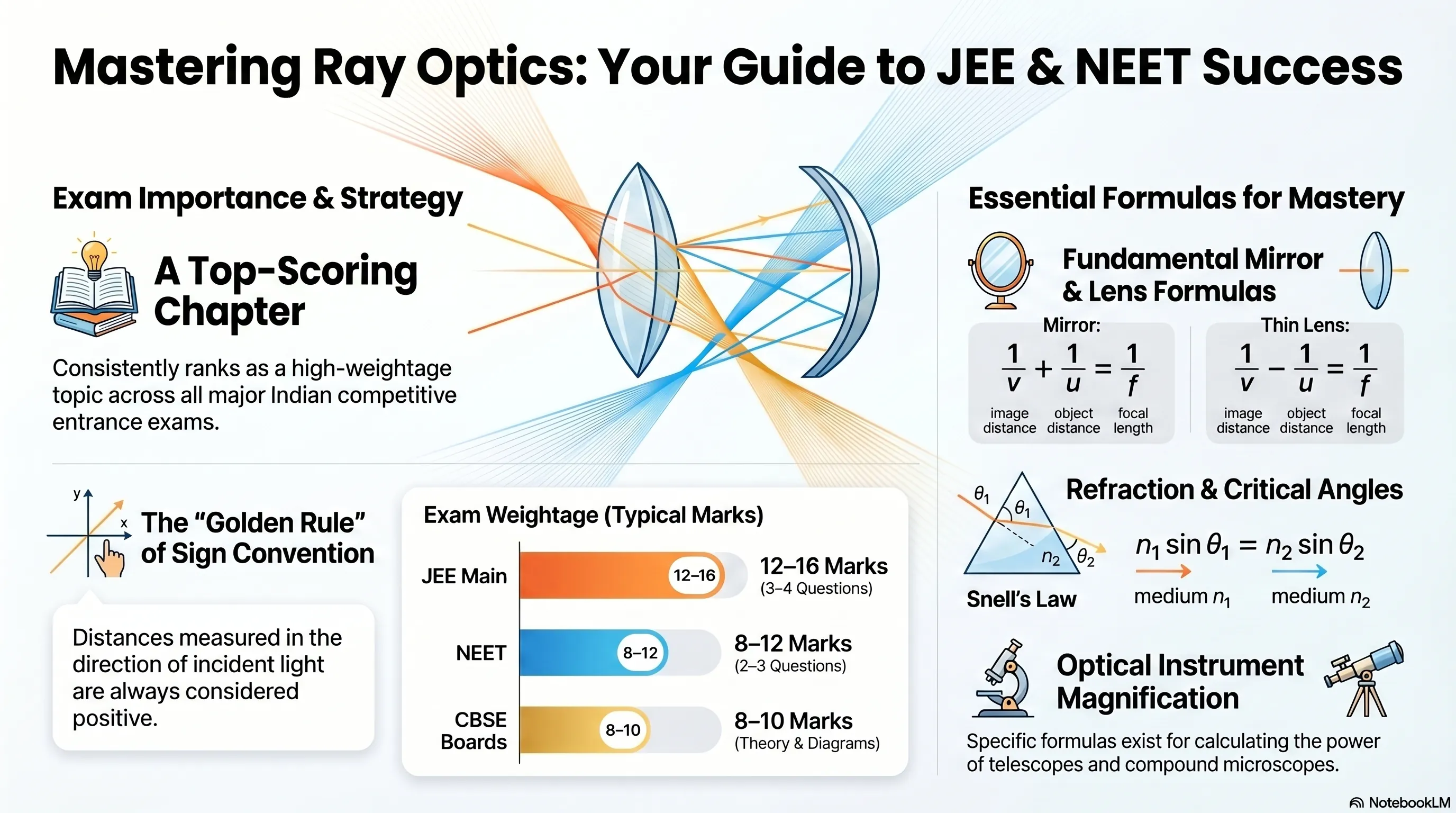 Ray Optics and Optical Instruments Class 12 Notes for JEE & NEET